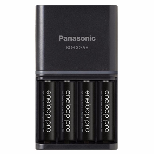 Panasonic Bq Cc55 Batterioplader Med 4 Eneloop Pro Aa Batterier